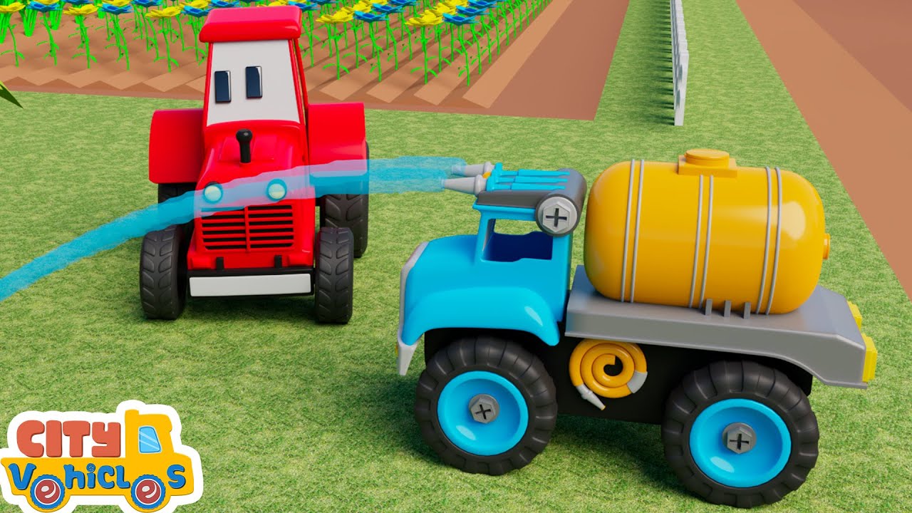 Construction Vehicles build Bee Hive- bulldozer, dump truck and ...
