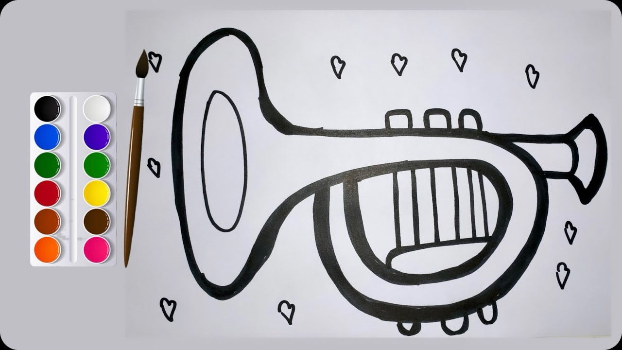 How to Draw and Paint a Trumpet #trumpet #trumpetjazz #art #drawing # ...