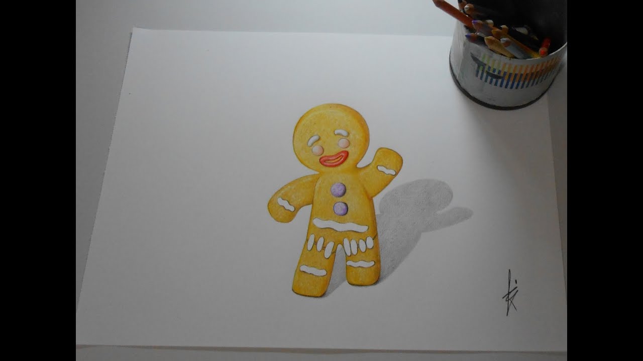 Drawing Ginger biscuit (SHREK) - Speed drawing - YouTube
