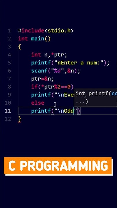 Even or Odd using pointer | c language shorts| #shorts #coding #clanguage - YouTube