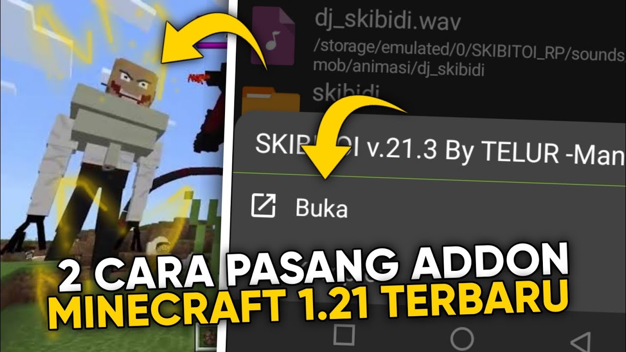 CARA PASANG ADDON MINECRAFT MCPE 1.21 - YouTube