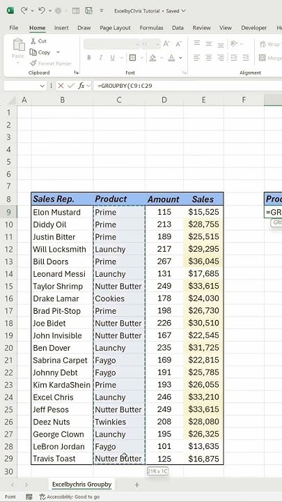 How to group data in Excel using the group by function #excel #exceltips #spreadsheets # ...
