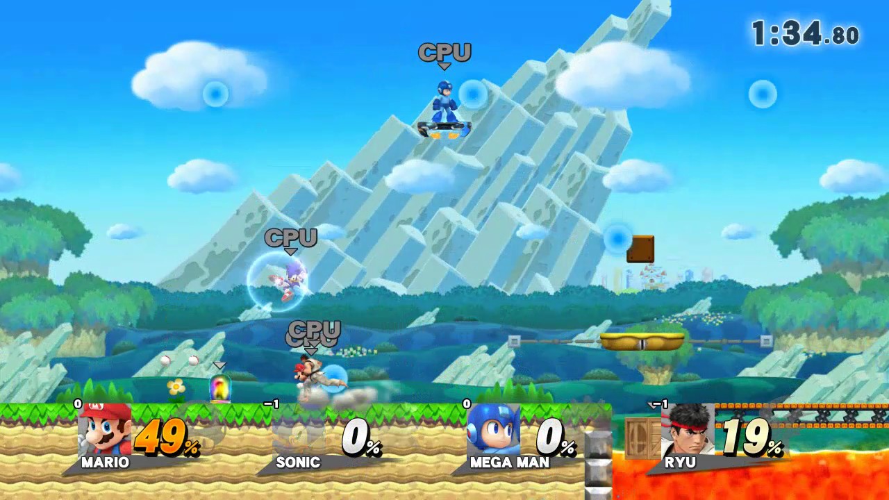 Super Smash Bros Wii U Super Mario Maker Mario vs. Sonic vs. Mega Man ...