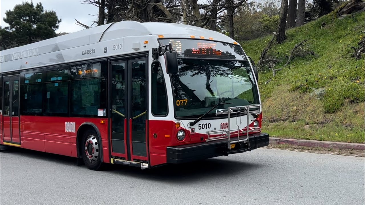 SF Muni Nova Bus LFSe+ Battery Electric Bus 5010 Southbound 29-Sunset ...