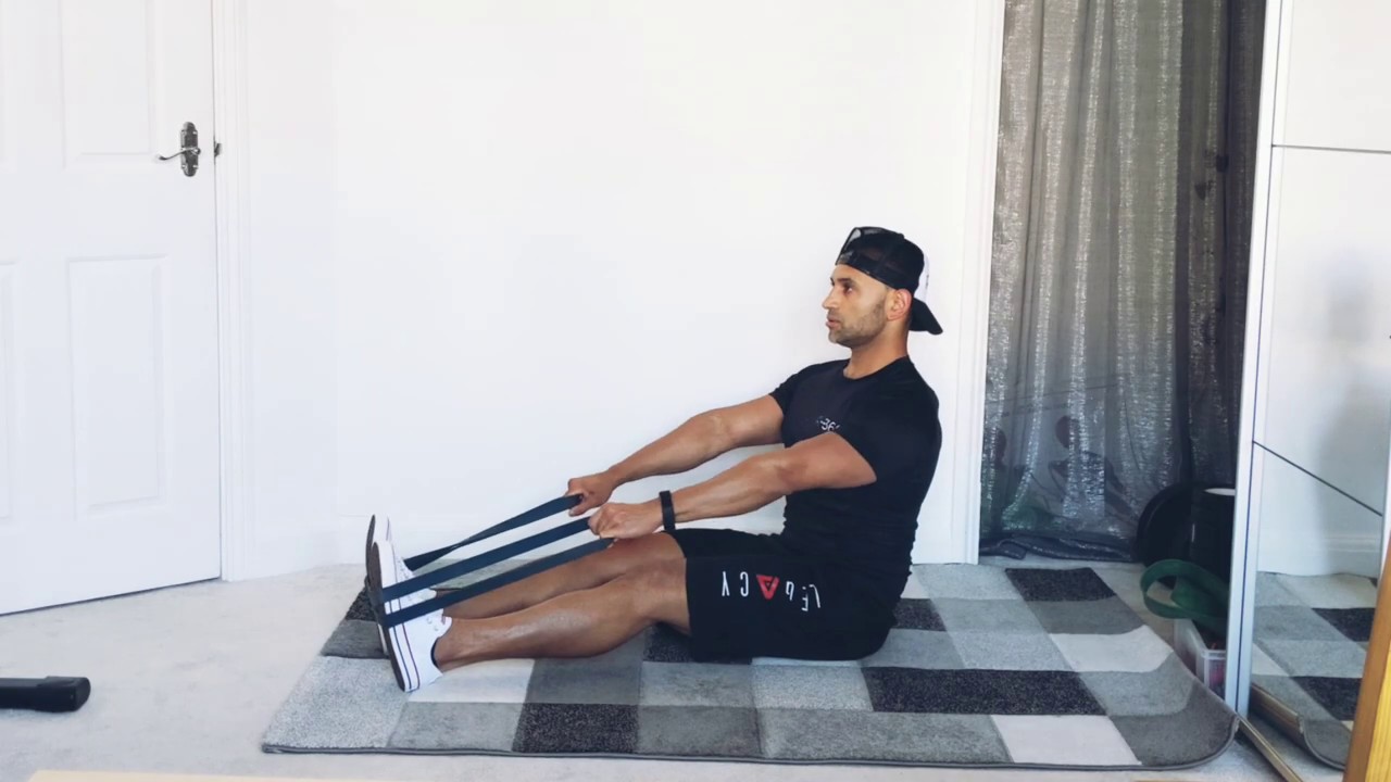 Resistance Band Seated Wide Row - YouTube