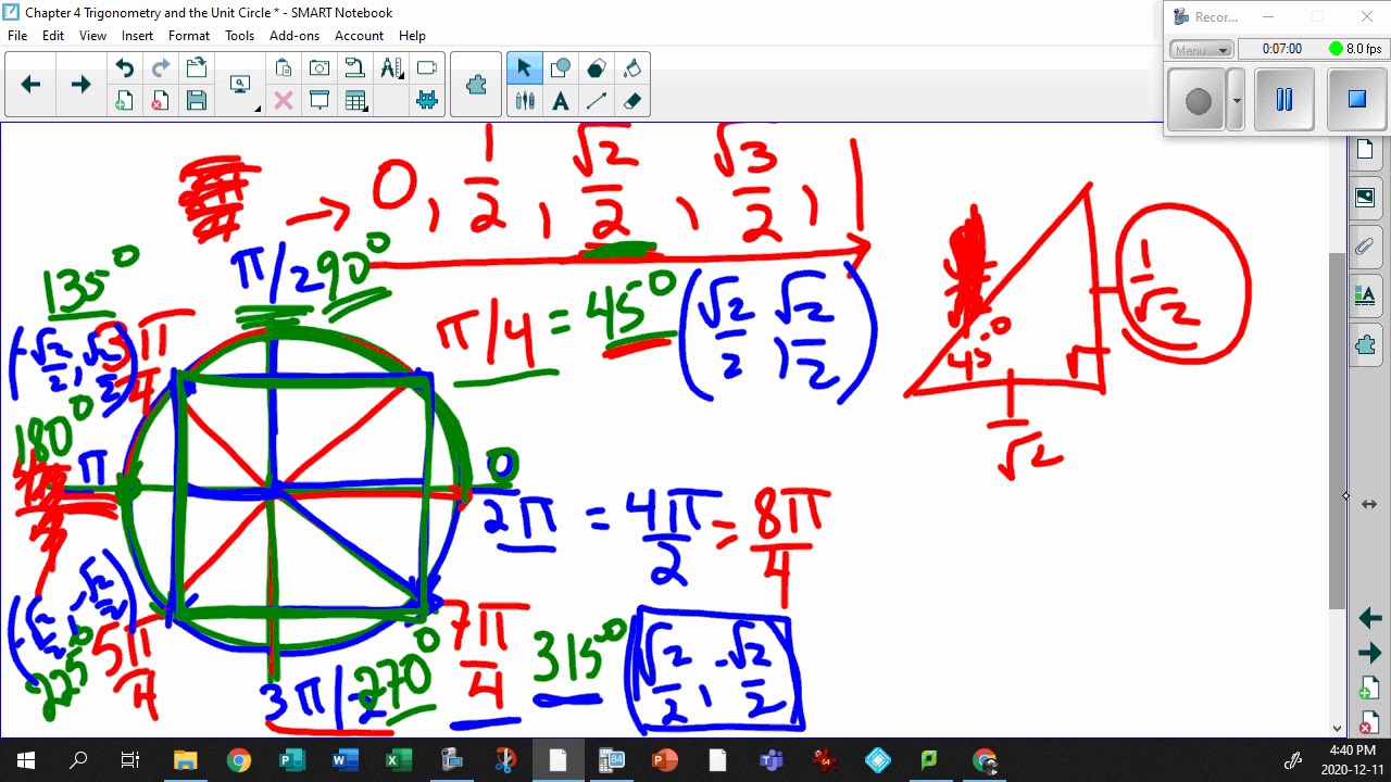 Unit 4 2 3 The Coordinates, Radians and Degrees on the Unit Circle ...