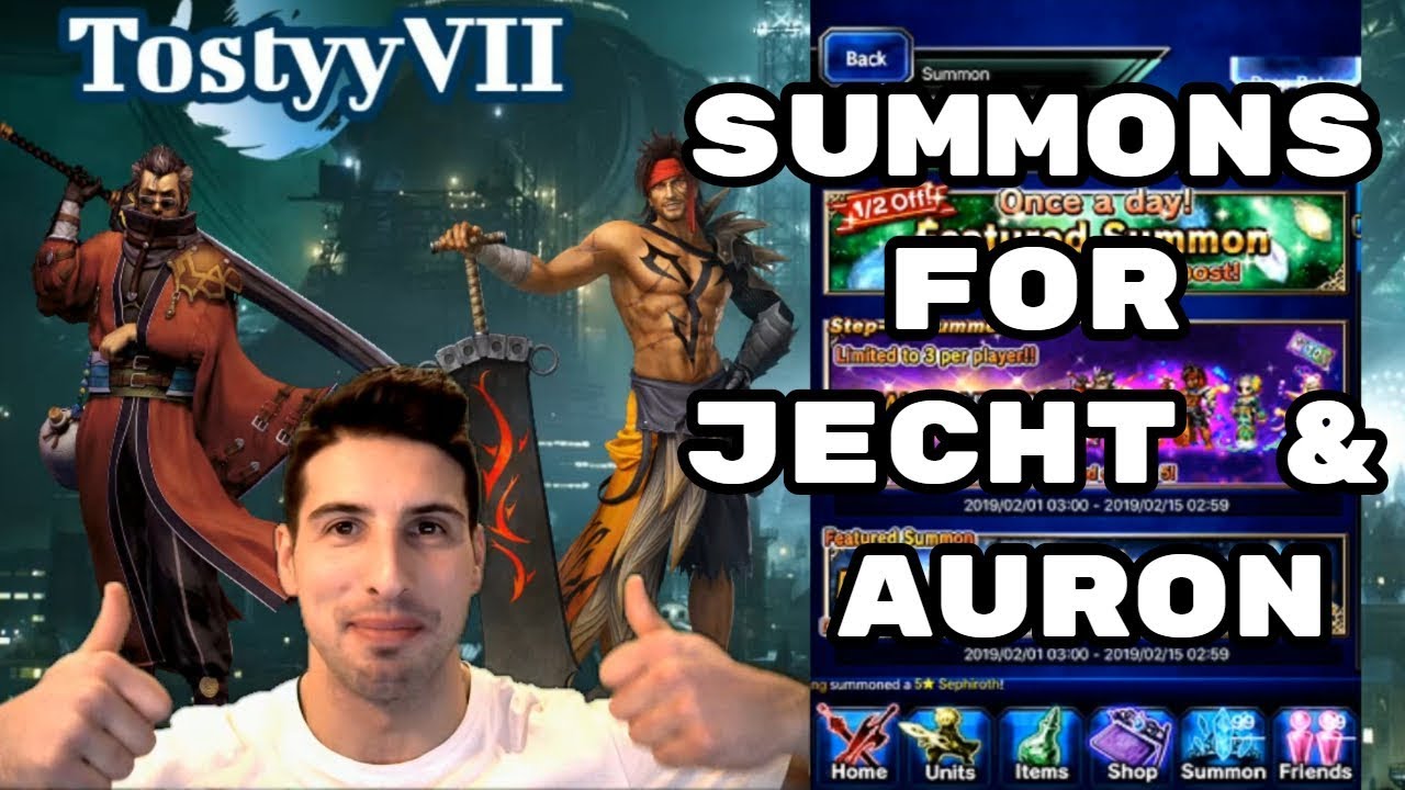 Auron & Jecht Summons - [FFBE] - Final Fantasy Brave Exvius - YouTube