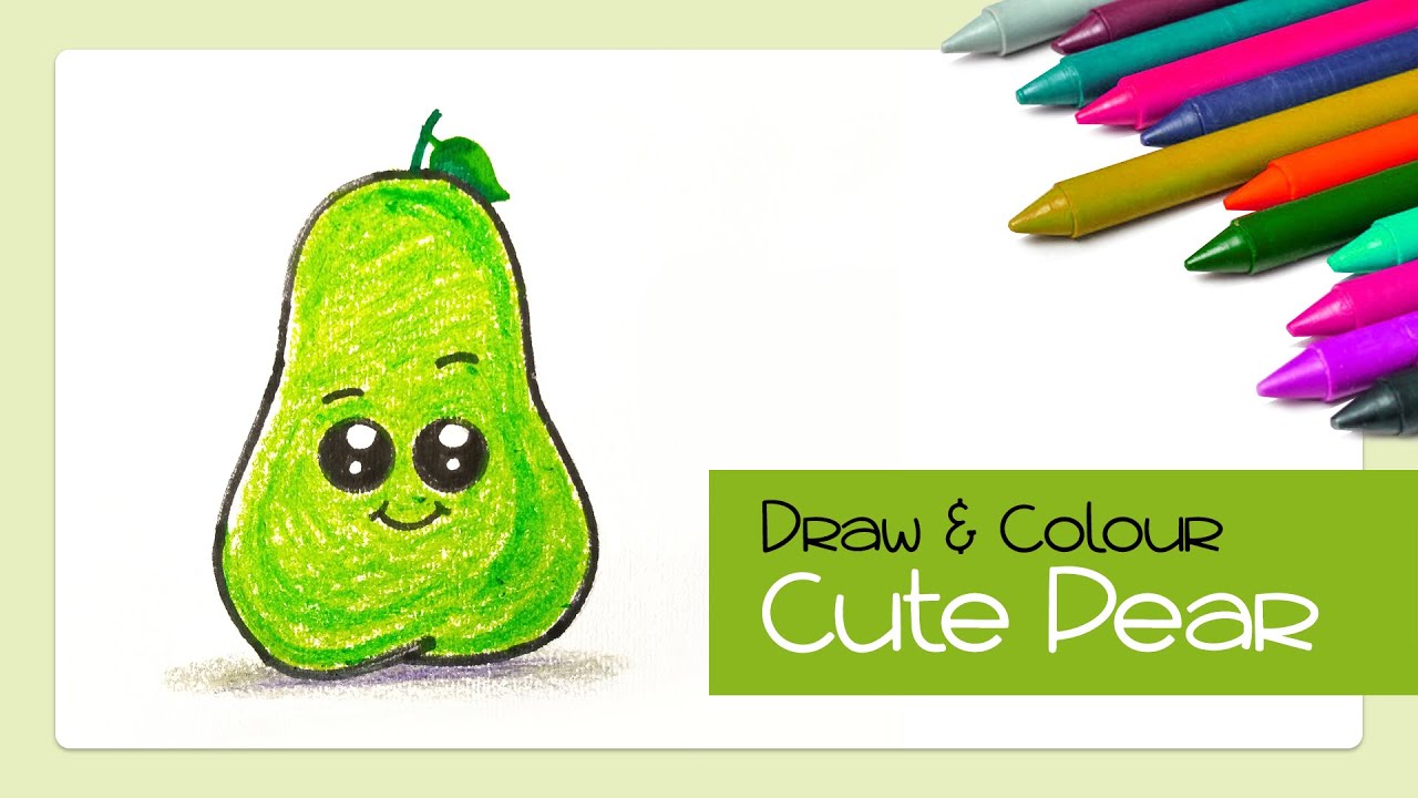 How to draw cute Pear - YouTube