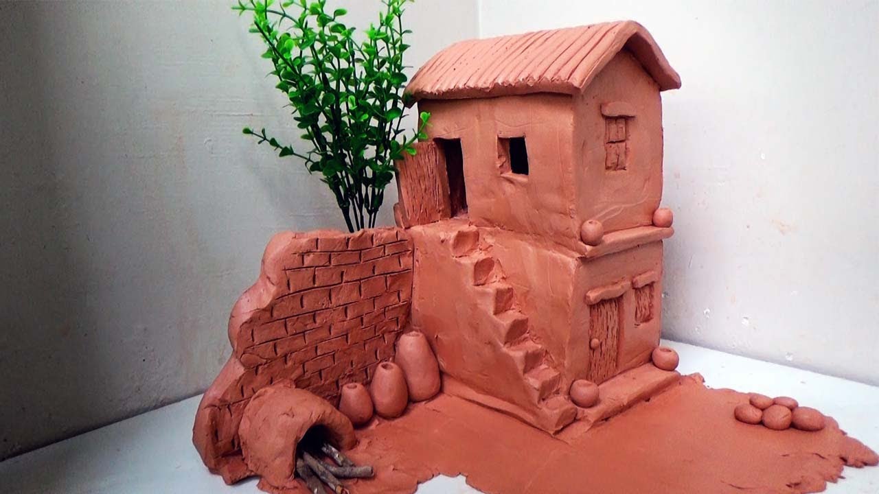 DIY How to Make a Two-Story Clay House with Outdoor Steps | Cozy Clay ...
