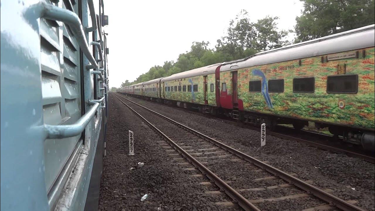 MUMBAI LTT-KARMALI AC EXPRESS WAITS FOR DIVA PASSANGER AT NANDGAON ROAD KONKAN RAILWAY - YouTube