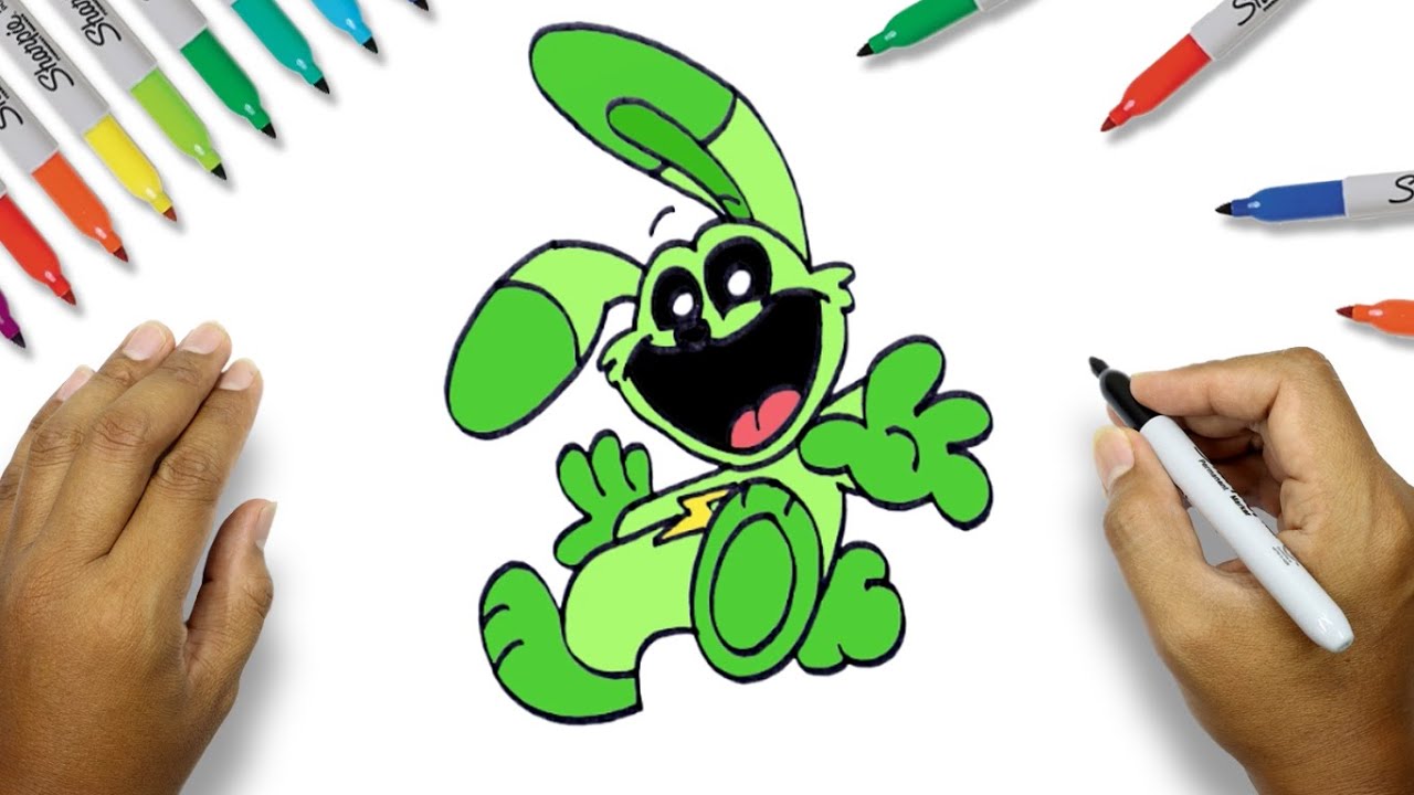 How To Draw Hoppy Hopscotch Easy | Poppy Playtime | Smiling Critters ...