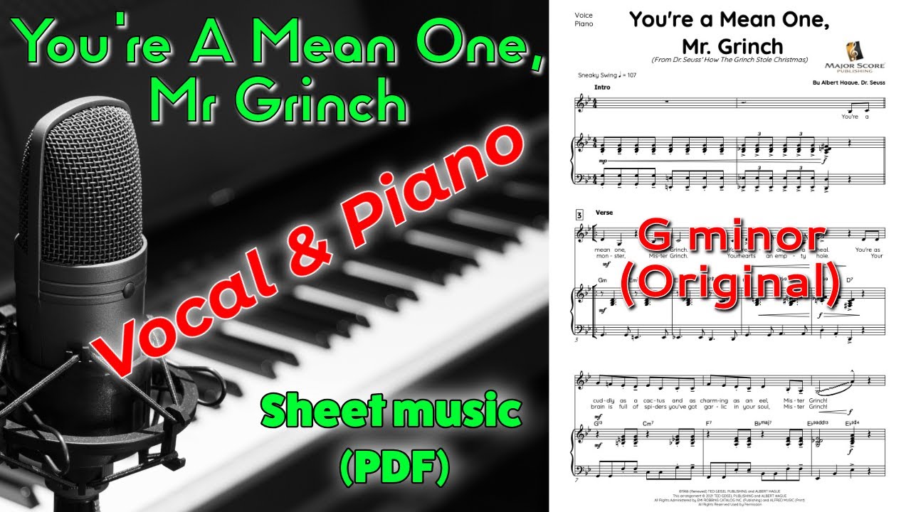 You're a Mean One, Mr Grinch | Vocal & piano duet | Sheet music ...