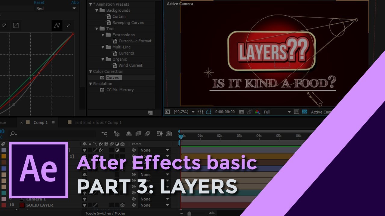 After Effects Basic Tutorial : LAYERS #AEtutorials - YouTube