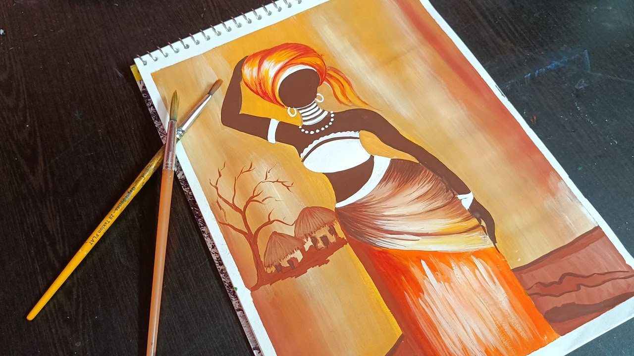 African lady Poster colour painting|African arts|easy steps|Suman art ...