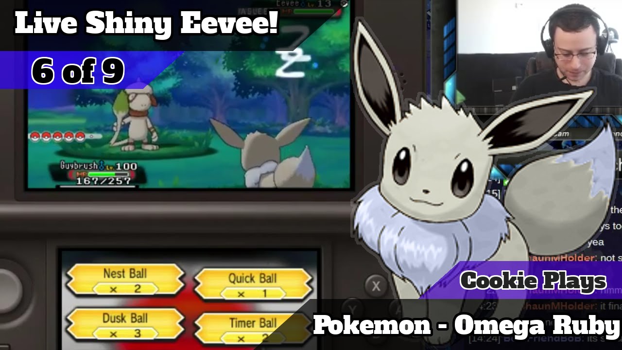 Cookie Plays: Omega Ruby | Shiny Eevee Hunting! Eevee #6 - YouTube