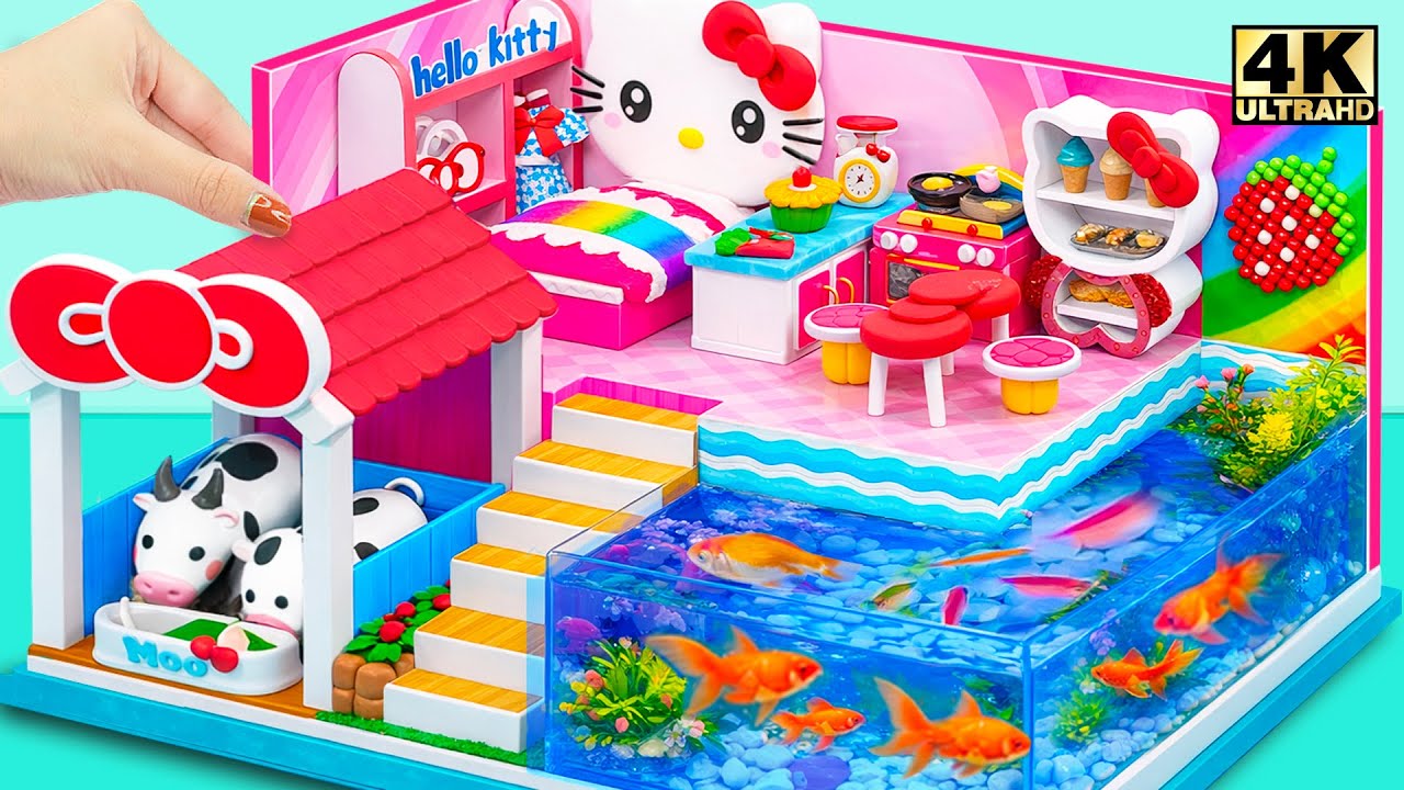 How To Make Fun Hello Kitty Miniature House , Aquarium. Cow Shed from ...