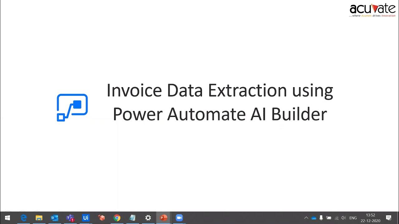 Invoice Data Extraction Using Powerautomate Ai Builder Packages Youtube