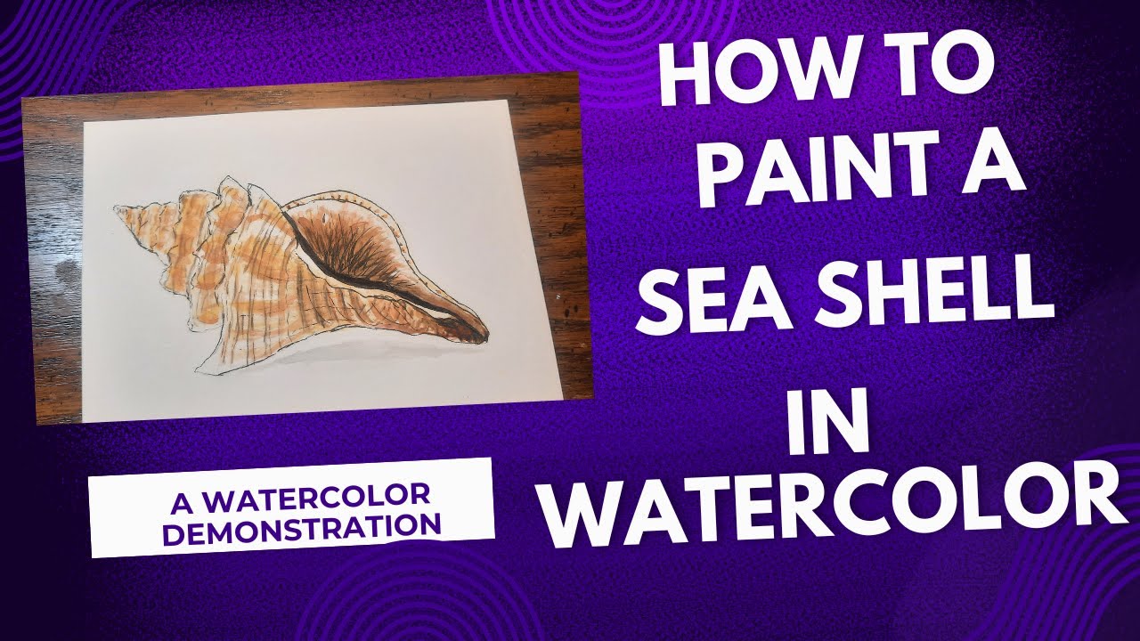 How to paint a conch sea shell - YouTube