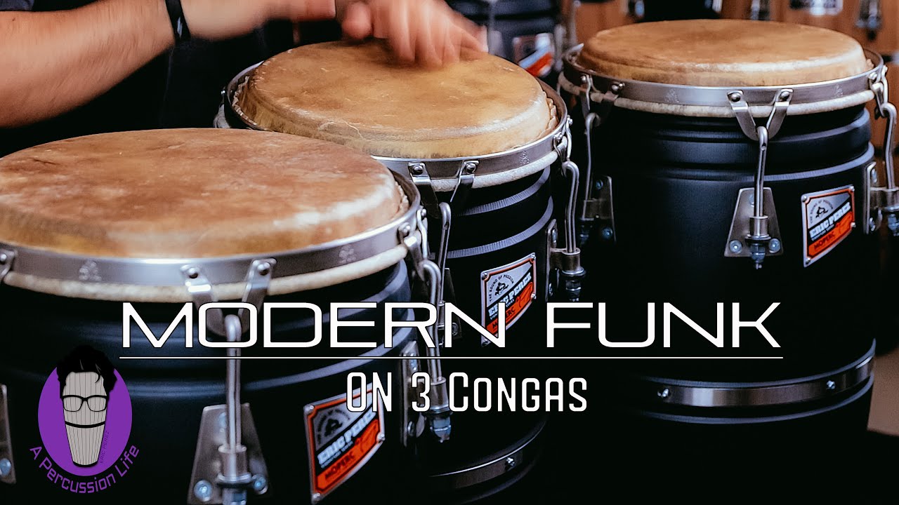 How To Play a Modern Funk on 3 Congas | Funk Series - YouTube