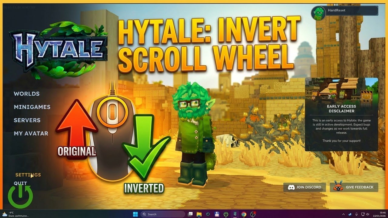 Hytale - How to Invert Scroll Wheel Direction - YouTube