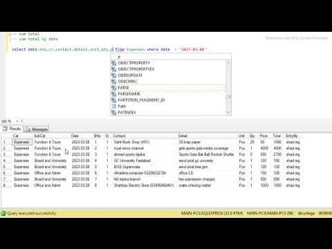 Sql query | select sum of columns from table | sql query group by sum | #sqlqueries | #database ...
