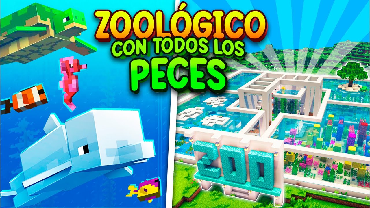 Construí un ZOOLÓGICO con TODOS los PECES de MINECRAFT 🐠🐙 - YouTube