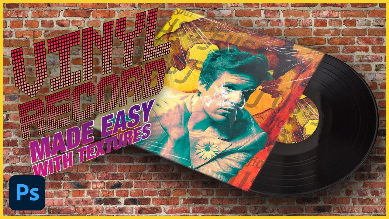 Create a vinyl album cover easily through the help of textured images ...