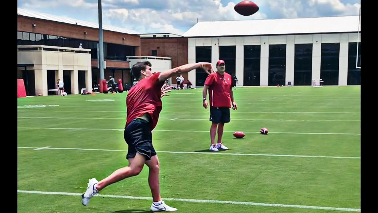 Ty Simpson highlights from workout with Alabama OC Bill O’Brien | SEC ...