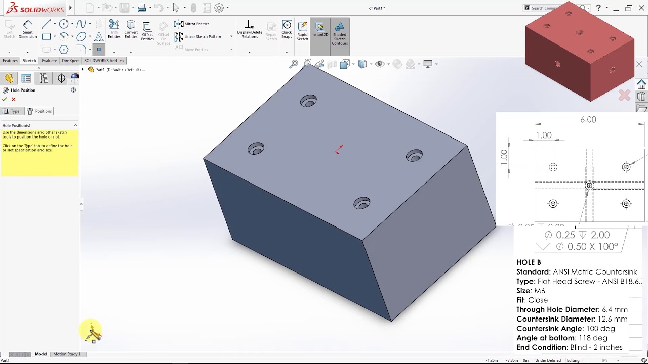 Hole Wizard SOLIDWORKS Become a Certified Professional Today - YouTube