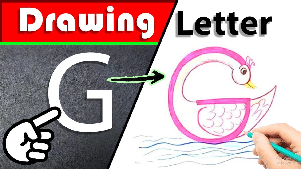 Drawing with Letter, G, H | How To Draw With Letter | Drawing from ...