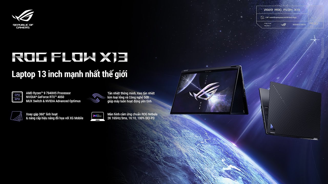 2023 ROG Flow X13 | Laptop gaming xoay gập 13-inch mạnh nhất - YouTube