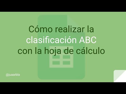 Cómo REALIZAR la CLASIFICACIÓN ABC con ayuda de la HOJA de CALCULO ...