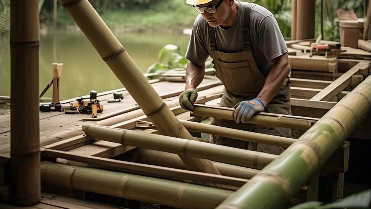 Woodworker crafts versatile bamboo ladder#woodworking #bamboo - YouTube