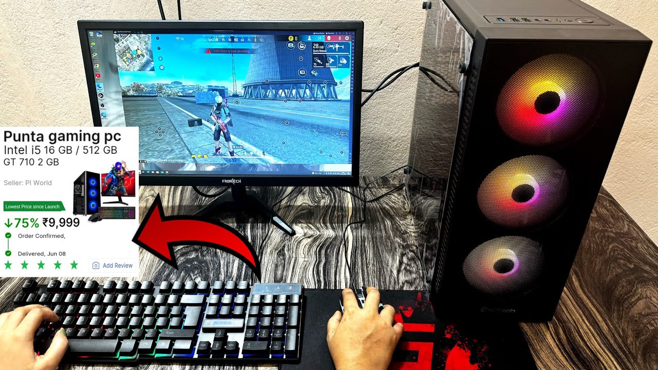 ₹10000 build 🖥 for gaming free fire | punta frontech i5 intel 20inch ⌨️ ...