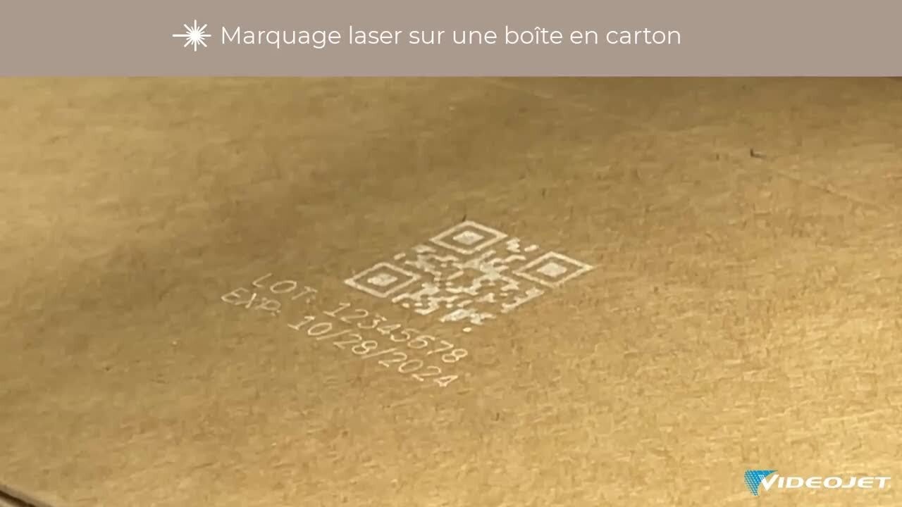 Marquage laser CO2 sur une boite en carton - YouTube