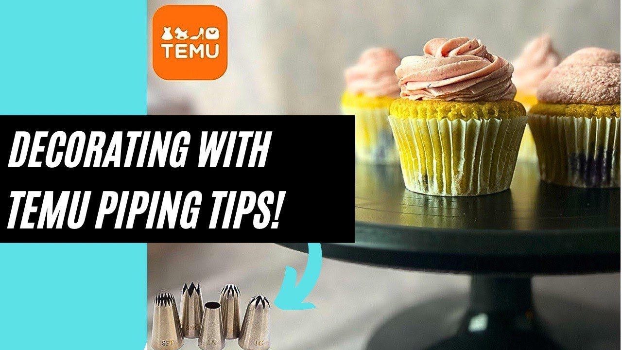 How to bake blueberry cupcakes and decorate it with TEMU piping tips ...