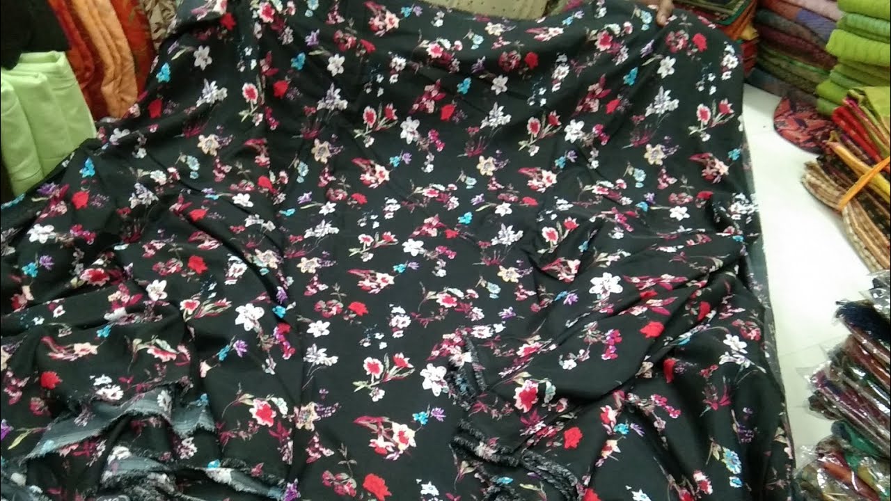 special block allower design// American crape fabrics 1 meter 60/- only ...