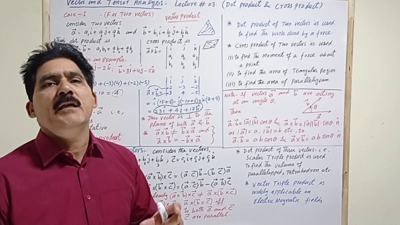 Vector and Tensor lecture 3(Application dot and cross product...) - YouTube