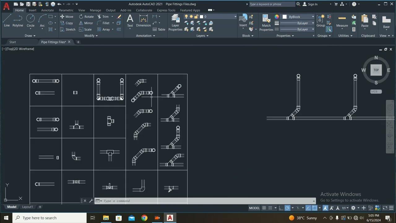 AutoCAD Dynamic Block Pipe Fittings Update Version With Sound - YouTube