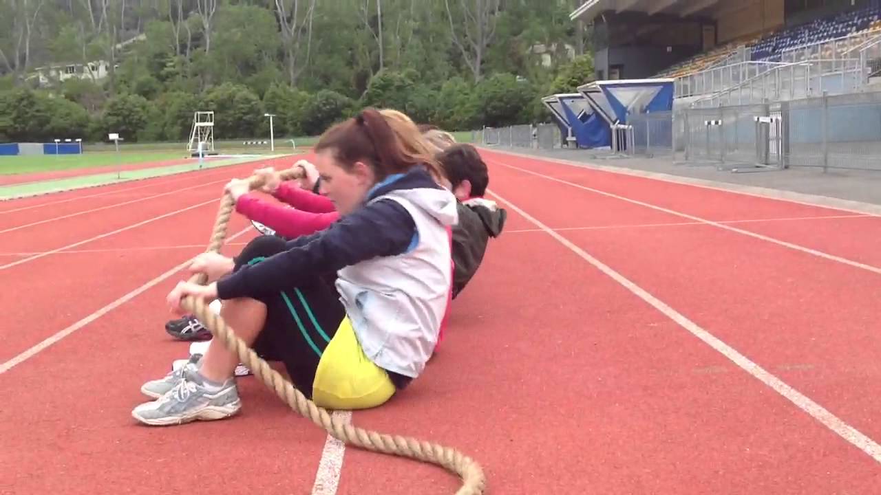 Rope assisted sit up - YouTube