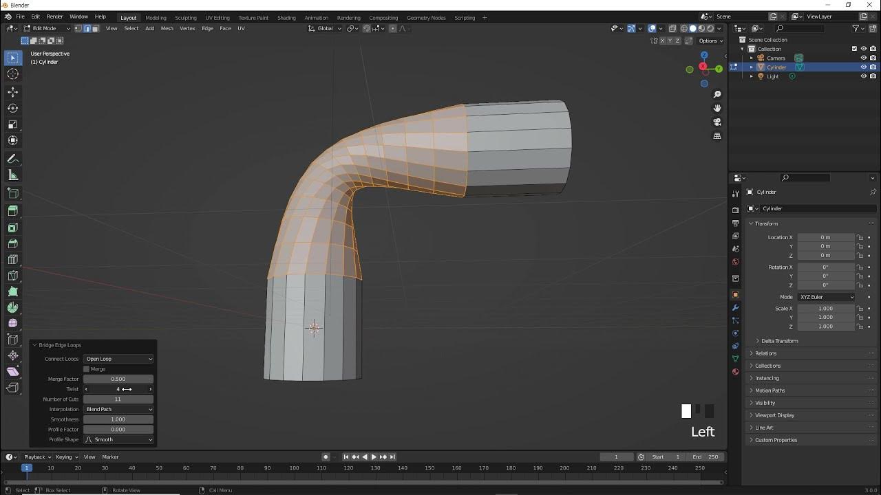 48. Blender 3.0 - Bridge Edge Loops - YouTube