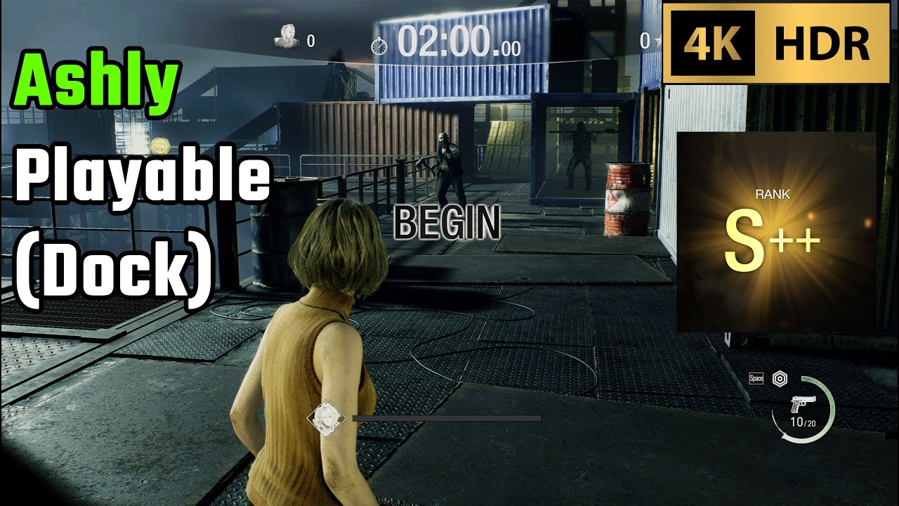 Ashley Graham Playable , Dock Mercenaries mode S++ | Resident Evil 4 ...