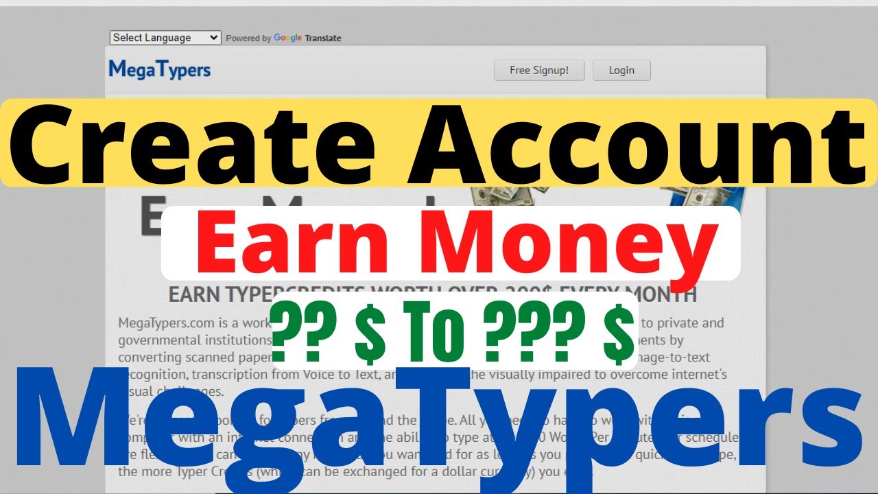 Mega Typers Account Create And Earn|Mega Typers How To Earn Money|Make ...