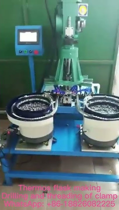 Thermal flask making machine Clamp drill and threading machine - YouTube