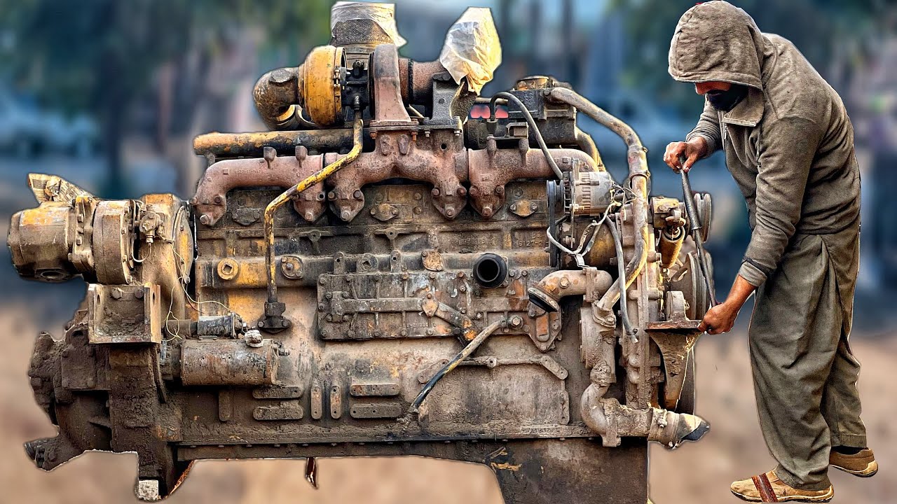 Caterpillar Bulldozer Engine Complete Rebuilding | Restoration - YouTube
