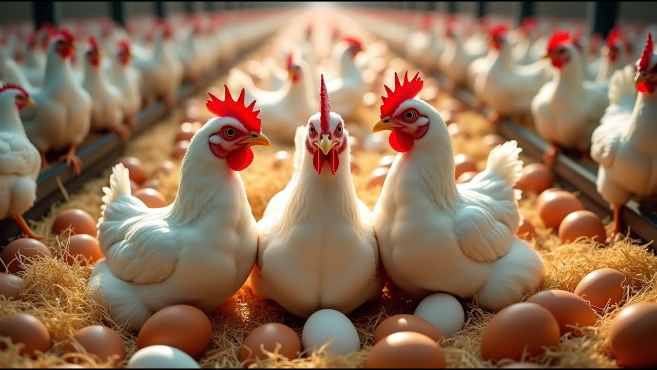 High-profit chicken farming model - Simple egg harvesting - YouTube