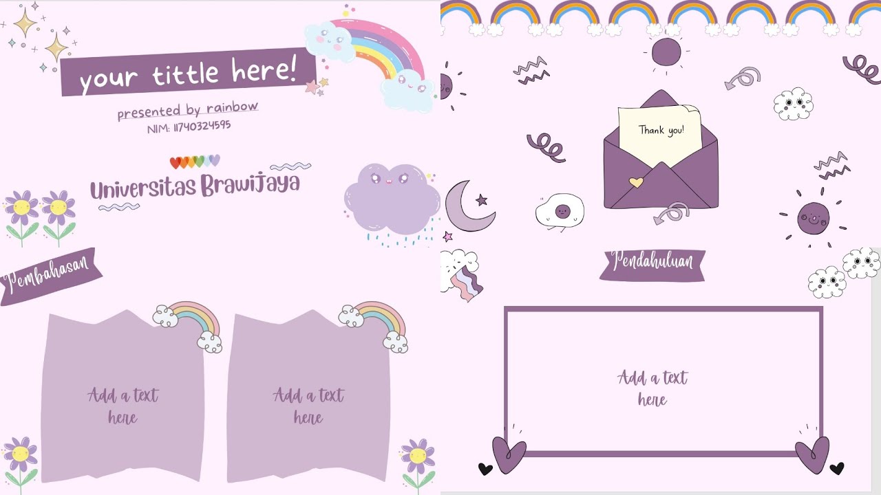 FREE Template Powerpoint Aeshtetic || Rainbow || Lilac Theme #part2 # ...