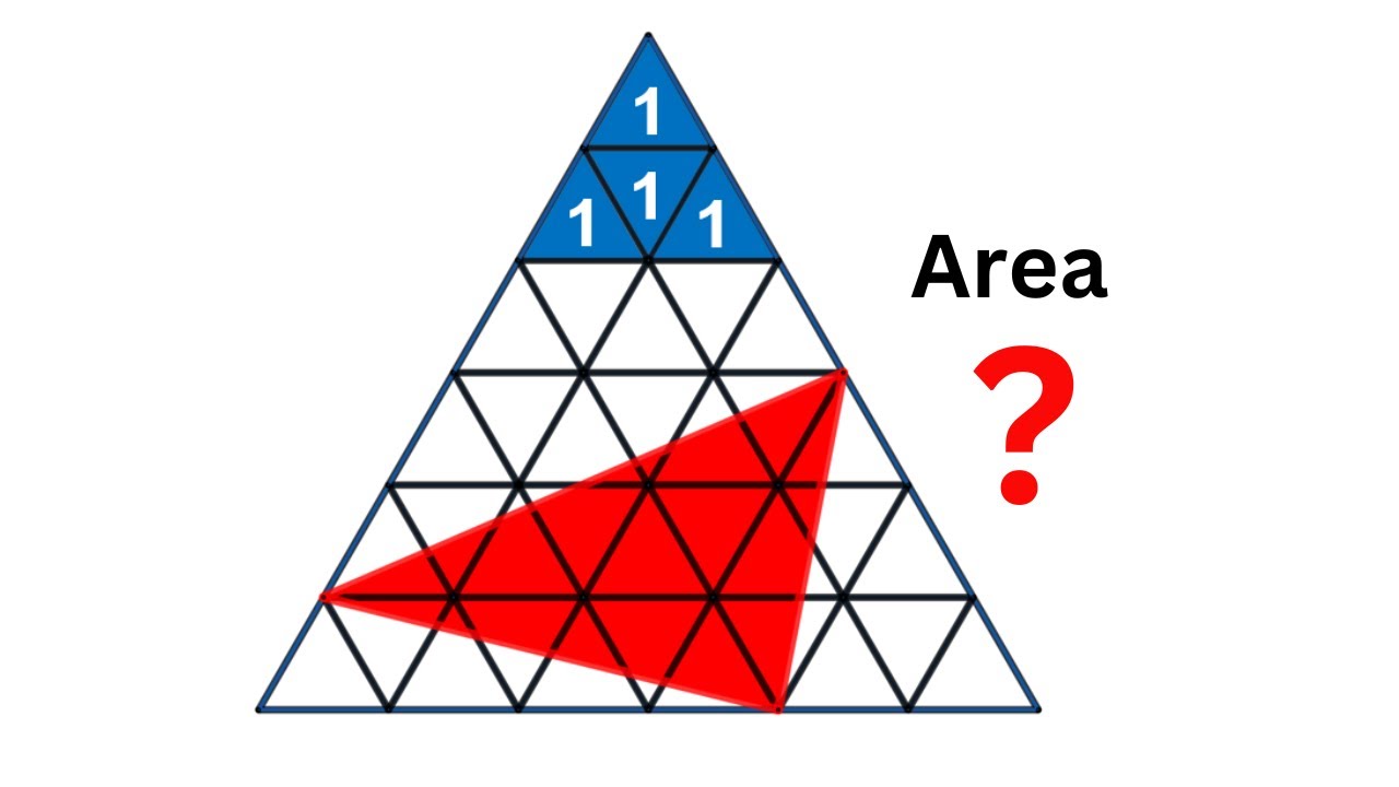 How to calculate area red triangle in big equilateral triangle? - YouTube