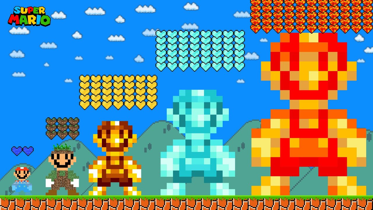 Super Mario Bros: 1.000.000 Custom Hearts = Evolution of Mario Elements ...