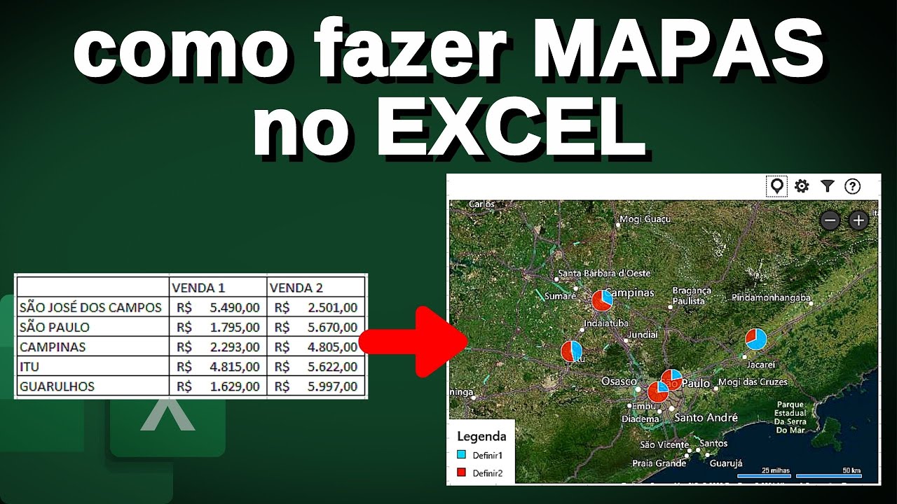 Como fazer Mapa no Excel. Visualize suas tabelas no Bing Maps. Vendas e ...